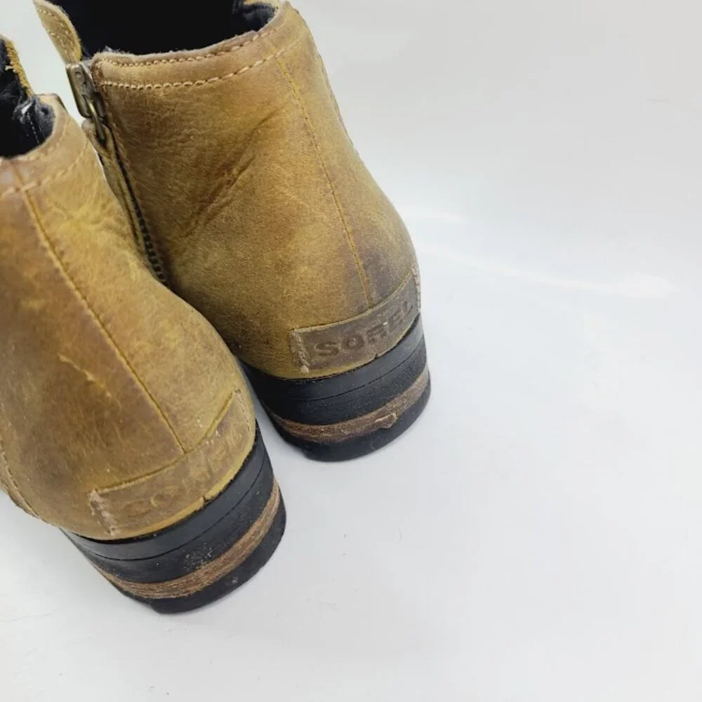 Sorel | Shoes | Sorel Womens Tan Lolla Leather Classic Ankle Moto ...